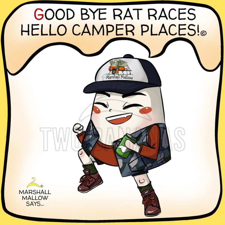 Happy Camper Cartoon Gallery | Two Bananas Art